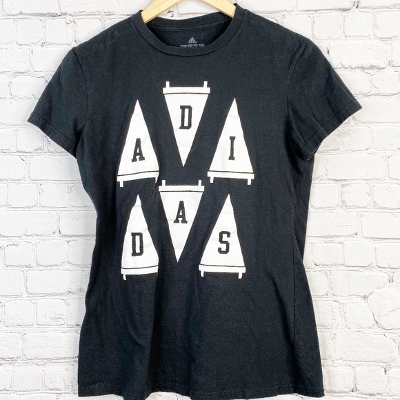 adidas | Tops | Adidas Triangle Banner Logo Goto Tee Womens M | Poshmark